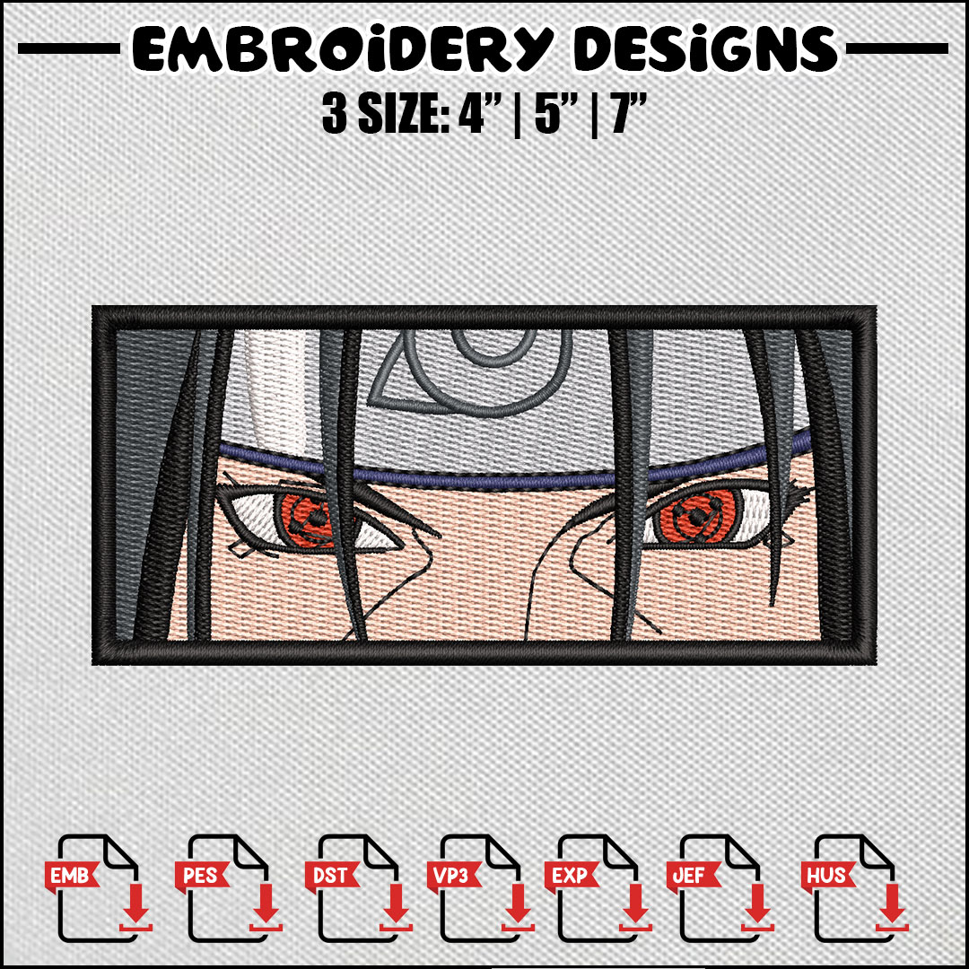 Itachi eyes embroidery design, Anime design, Embroidery file | Inspire ...