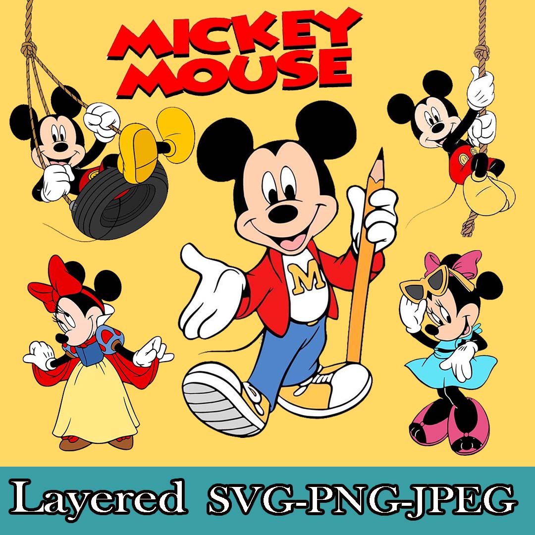 LAYERED MICKEY MOUSE SVG -PNG- JPEG | Inspire Uplift