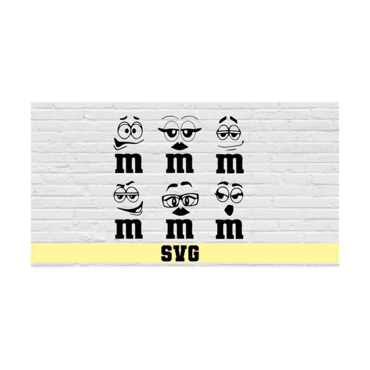 Candy faces with 'm' SVG digital cut file/lower case m candy | Inspire ...
