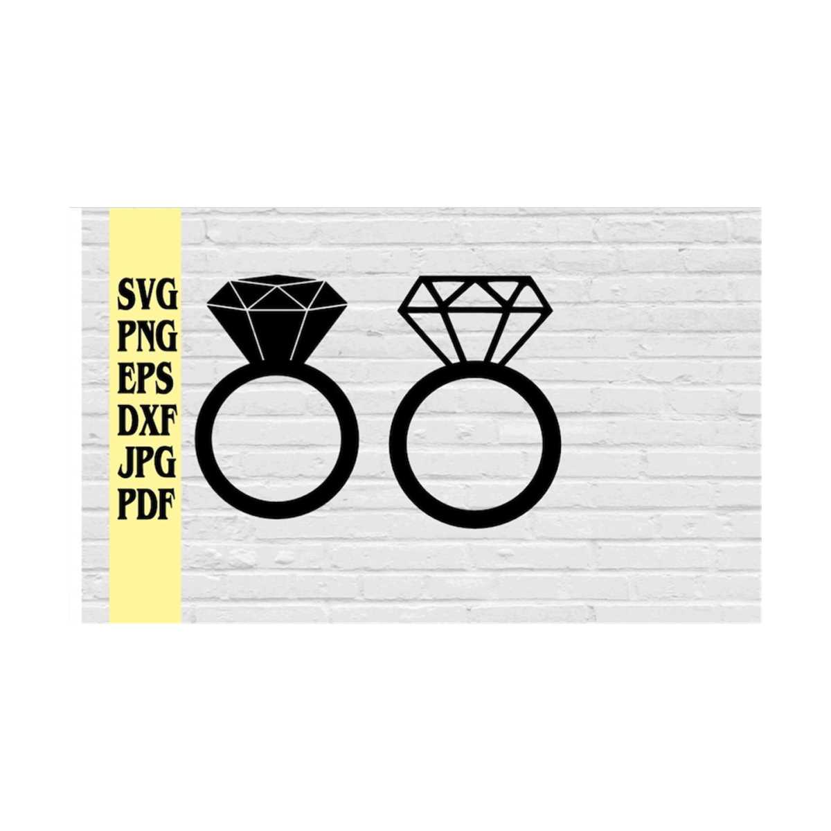 2 for 1 Diamond Ring svg png eps dxf jpg pdf cut file for Cr | Inspire ...