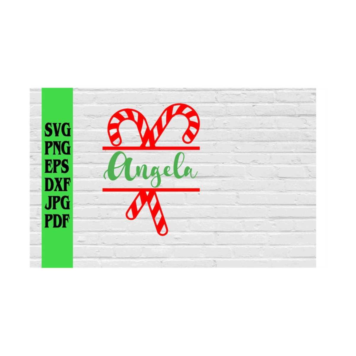 Candy Cane Split Name Frame svg png eps dxf jpg pdf/candy ca | Inspire ...