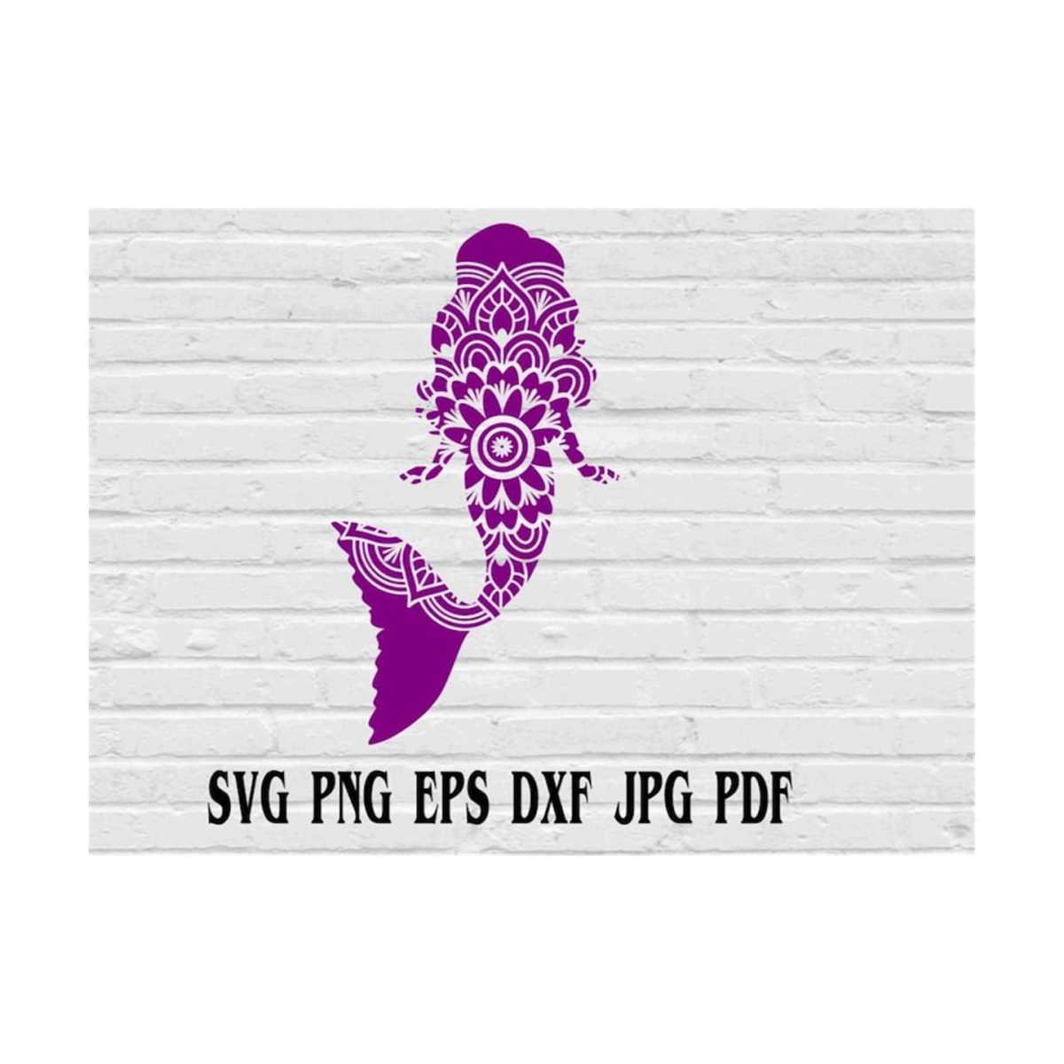 Mandala Mermaid svg png eps dxf pdf jpg/mermaid zentangle sv | Inspire ...