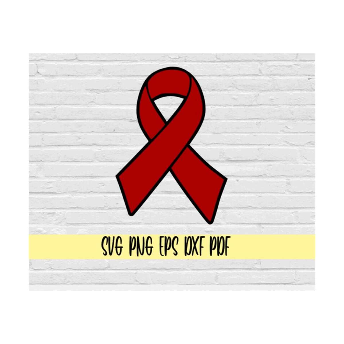 Burgundy ribbon sickle cell anemia awareness svg png eps dxf - Inspire ...