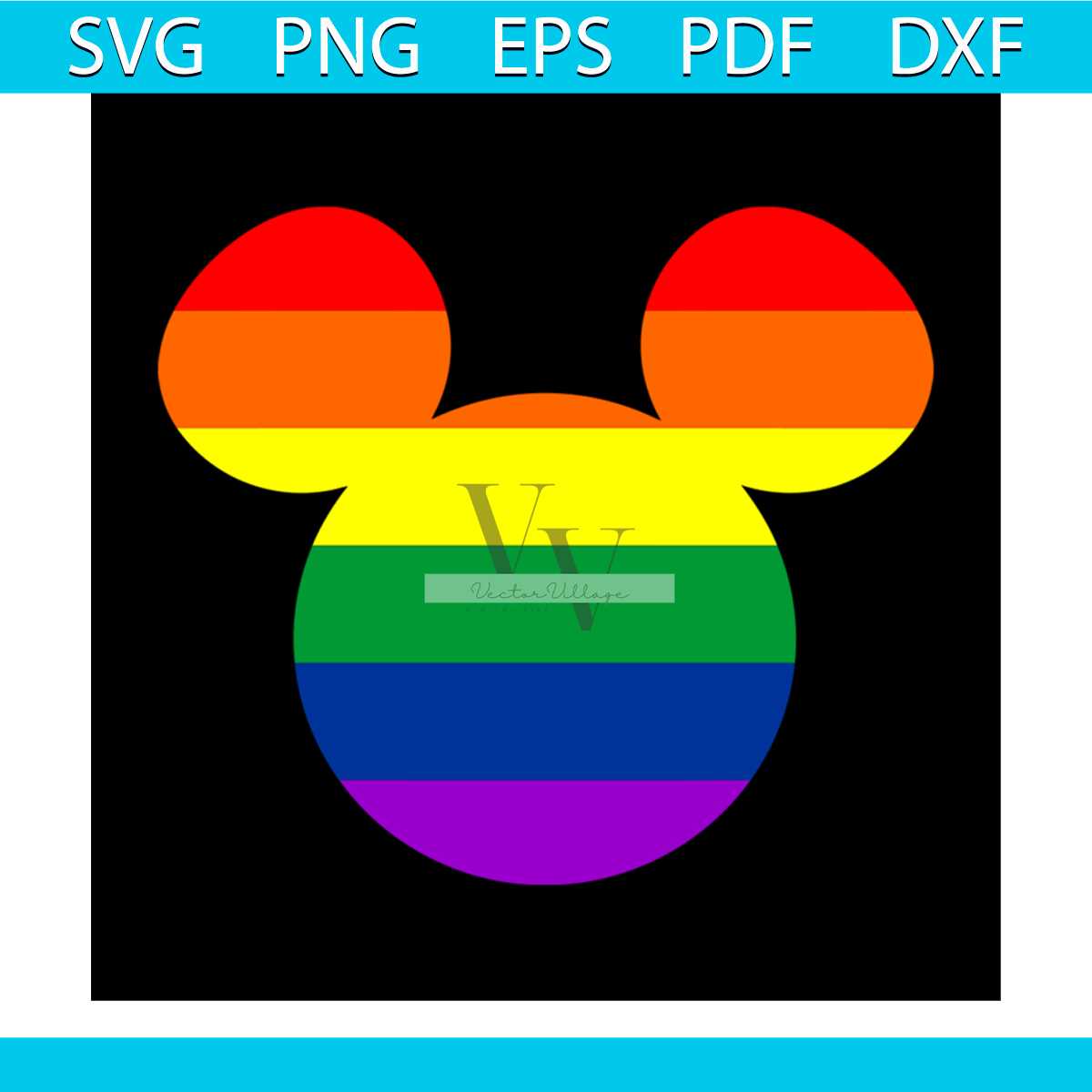 Gay Pride Mickey Mouse Mickey Head Svg, LGBT Svg | Inspire Uplift