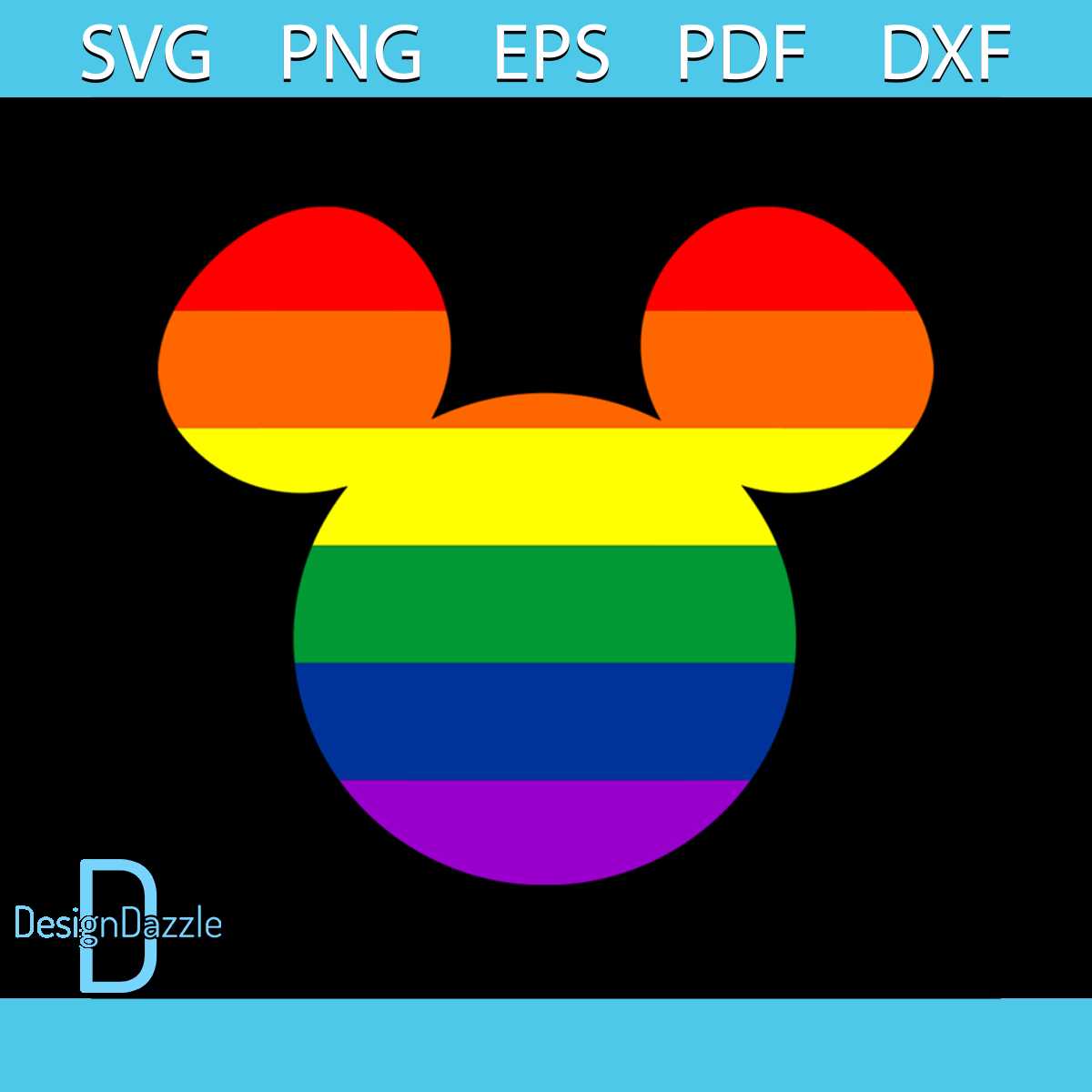 Gay Pride Mickey Mouse Mickey Head Svg, LGBT Svg | Inspire Uplift