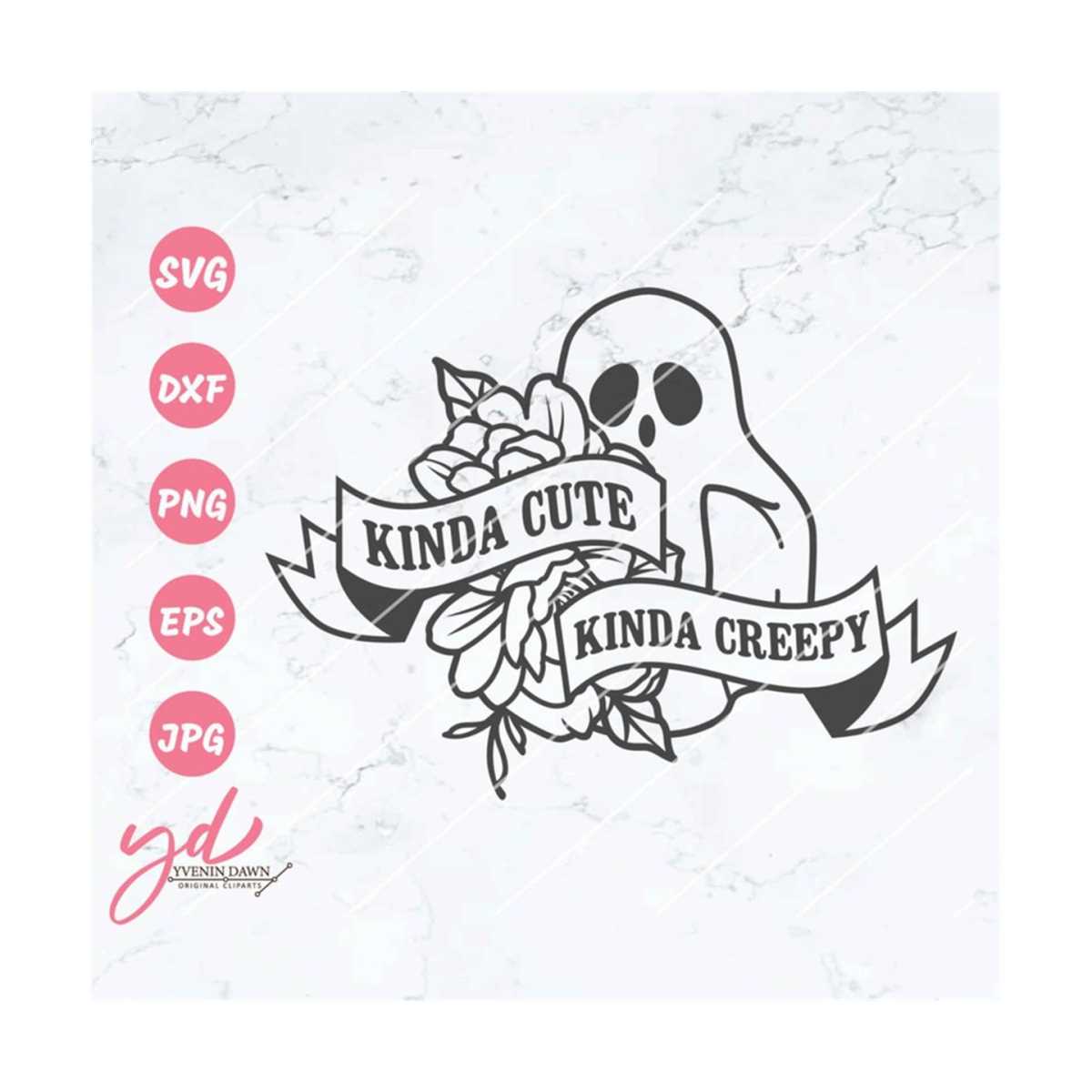 Kinda Cute Kinda Creepy Svg | Floral Ghost Svg | Halloween S | Inspire ...