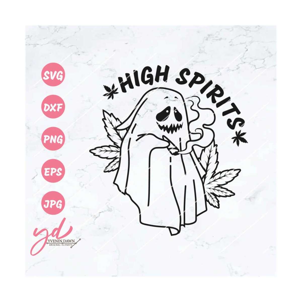 High Spirits Svg Png | Stoner Ghost Svg | Ghost Smoking Weed - Inspire ...
