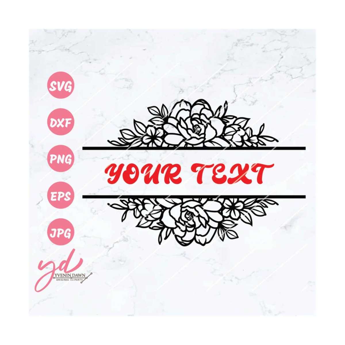 Split Monogram Svg | Floral Monogram Svg | Flowers Floral Wr | Inspire ...