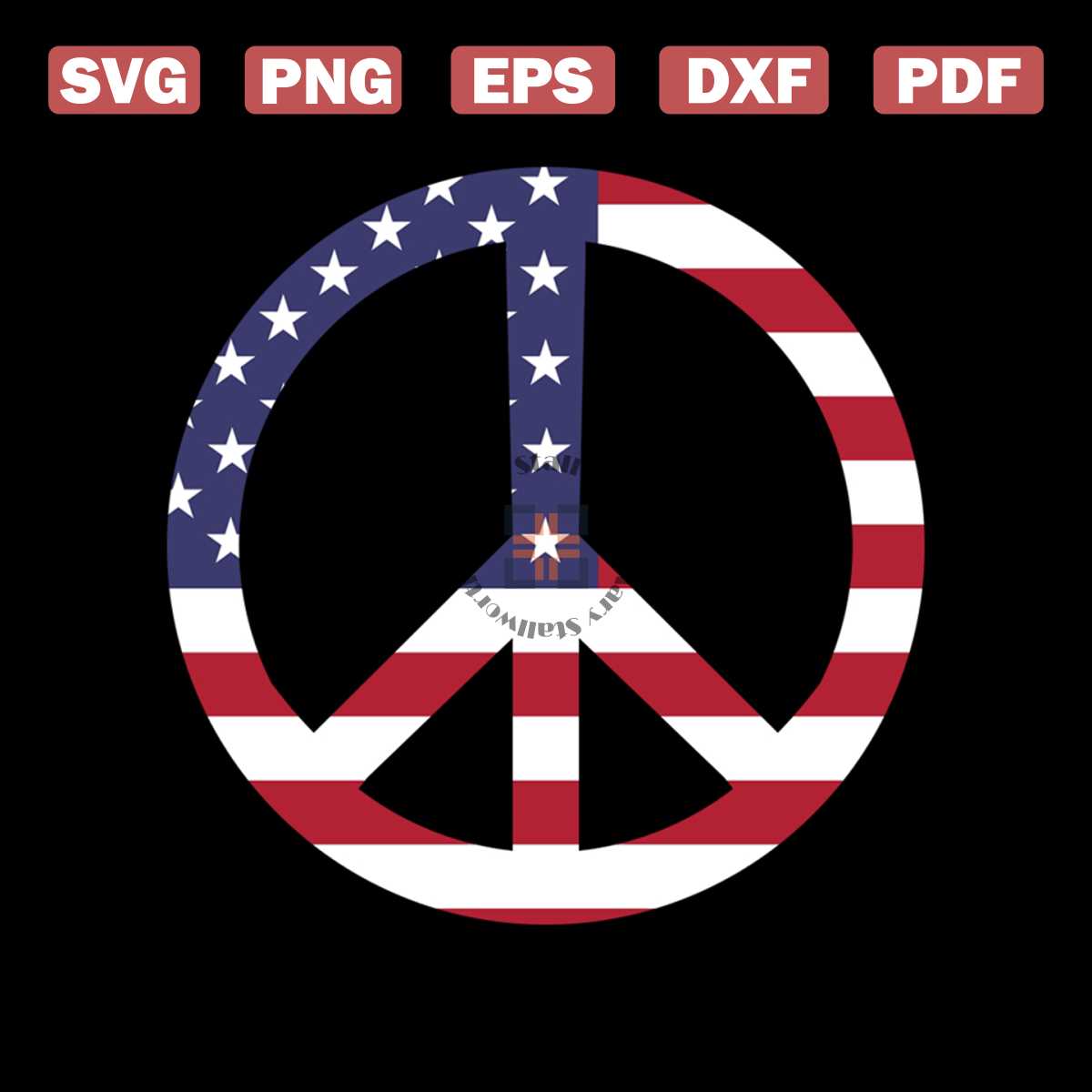 Star Spangled Peace Sign svg | Inspire Uplift