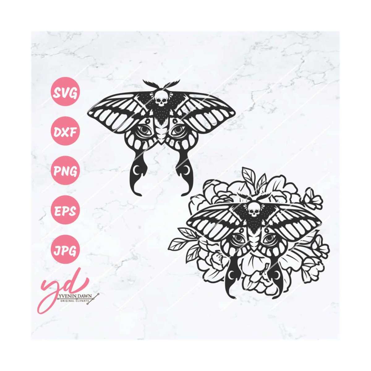 Floral Moth Svg Png | Mystical Moth Svg | Celestial Moth Svg | Inspire ...