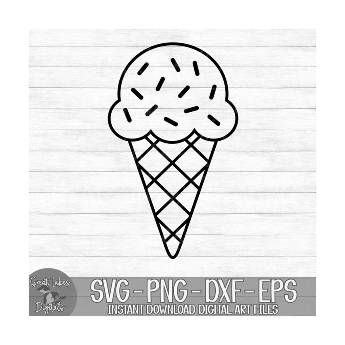 Ice Cream Cone - Instant Digital Download - svg, png, dxf, a | Inspire ...