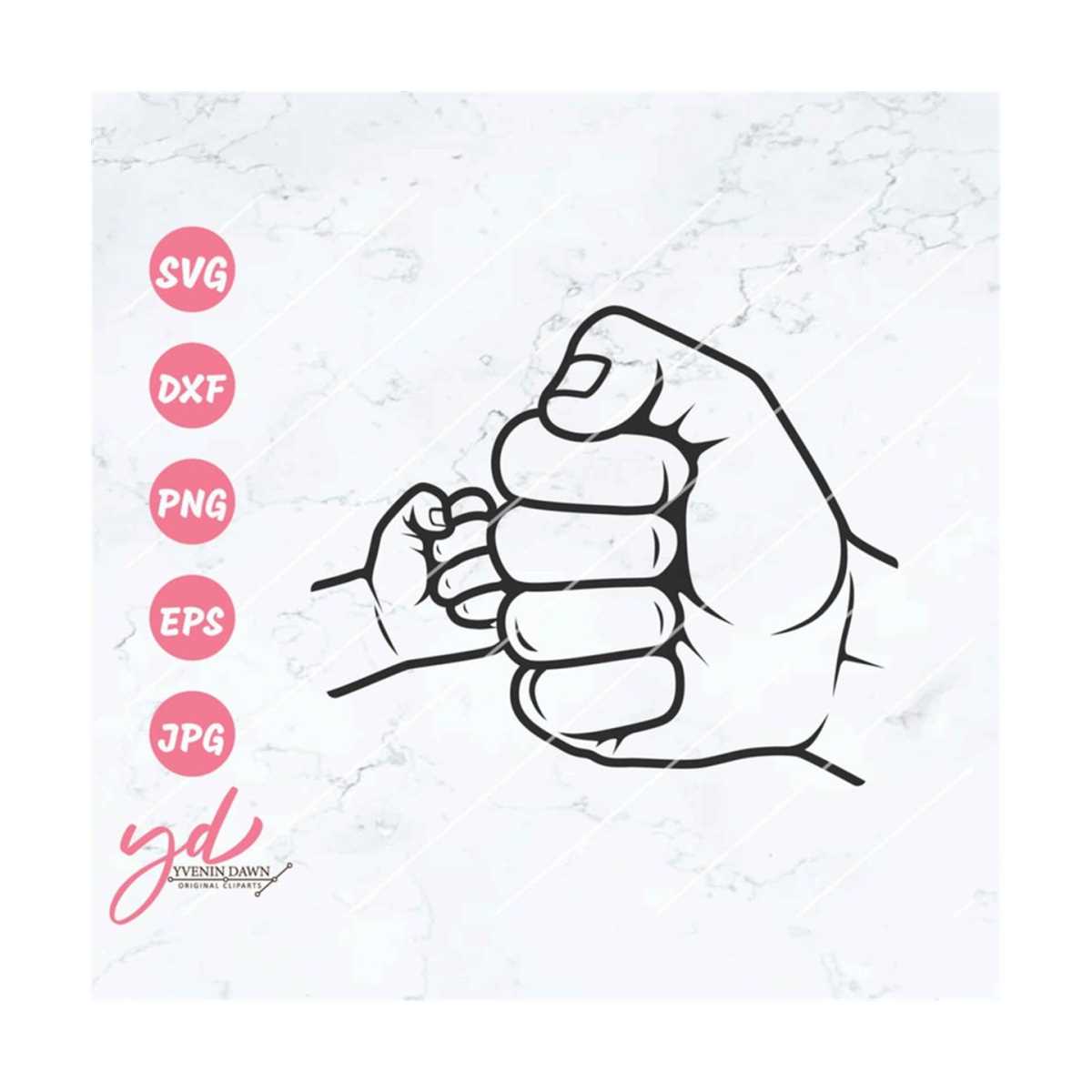 Dad and Baby Fist Bump Svg Png | Family Hands Svg | Fist Pun | Inspire ...