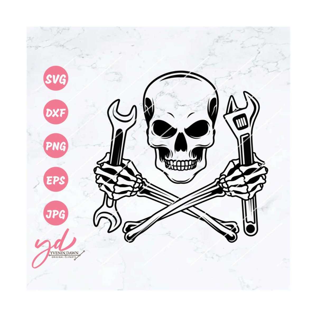 Skull Mechanic Svg | Mechanic Svg | Mechanic Shirt | Mechani | Inspire ...