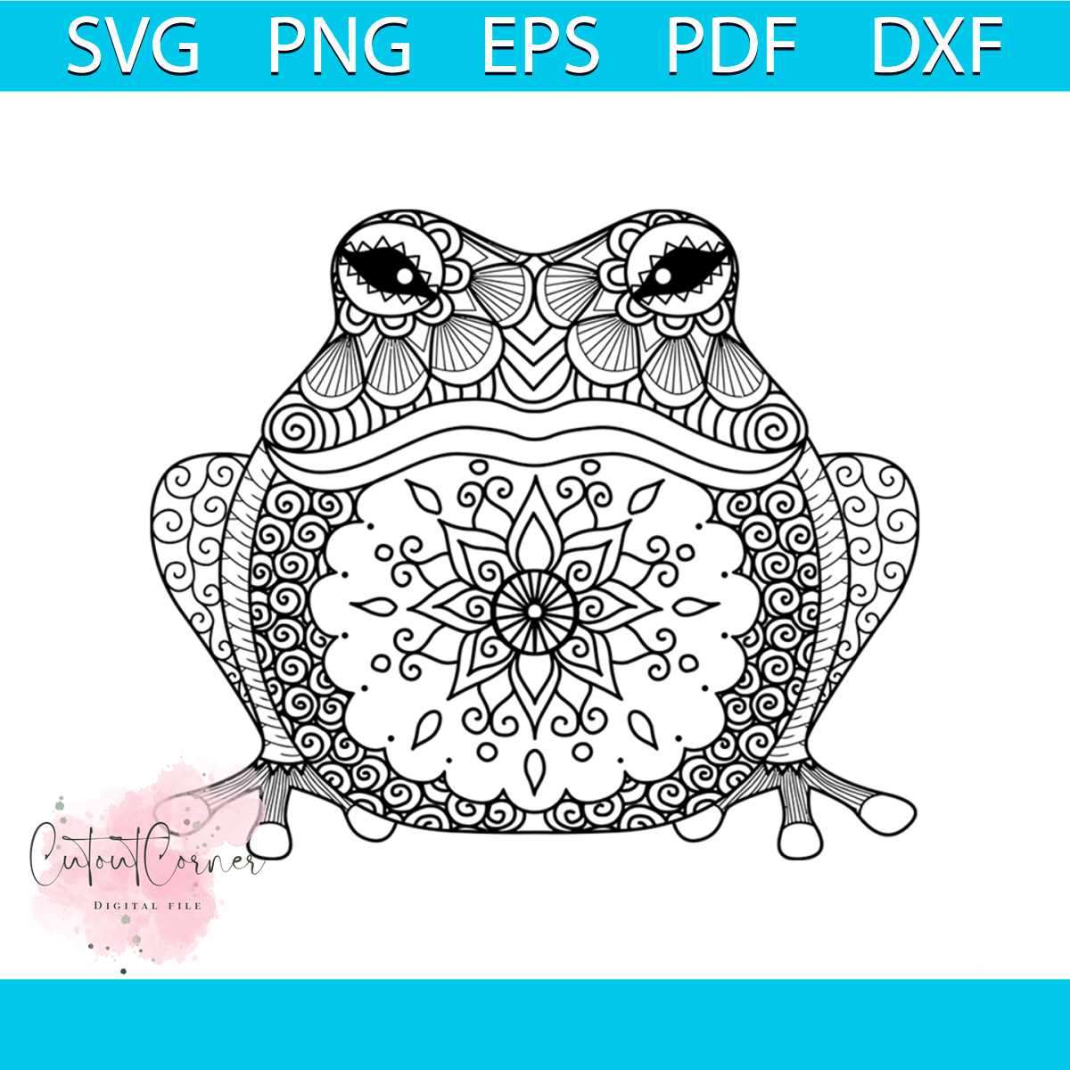 Frog Zentangle Frog Pattern Animal Svg, Animal Svg | Inspire Uplift