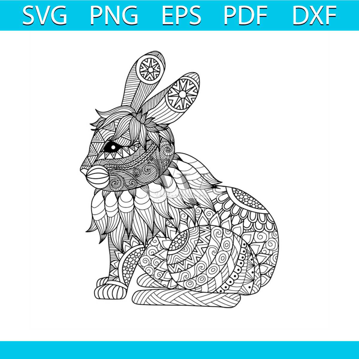 Rabbit Zentangle Rabbit Pattern Animal Svg | Inspire Uplift