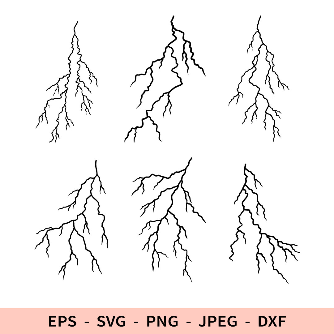 Lightning Svg Thunder Dxf Thunderstorm File for Cricut Storm - Inspire ...
