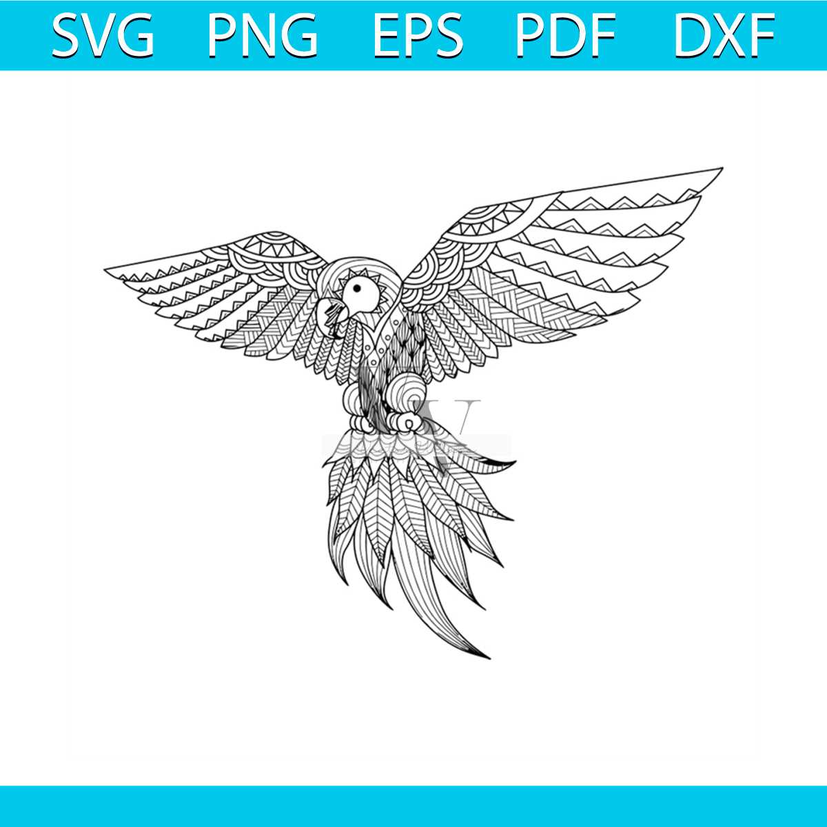Parrot Zentangle Parrot Pattern Animal Svg | Inspire Uplift