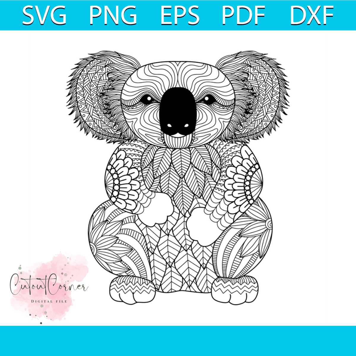 Koala Zentangle Koala Pattern Animal Svg | Inspire Uplift
