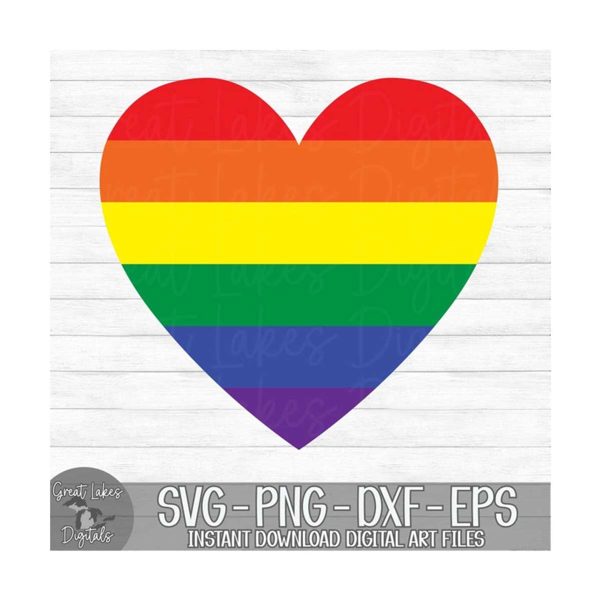 Rainbow Heart - Instant Digital Download - svg, png, dxf, an - Inspire ...