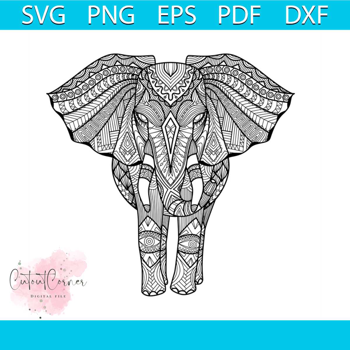 Elephant Zentangle Elephant Pattern Animal Svg | Inspire Uplift