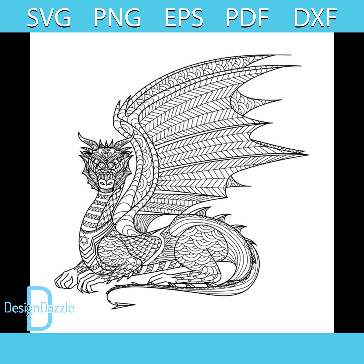 Dragon Zentangle Dragon Pattern Animal Svg | Inspire Uplift