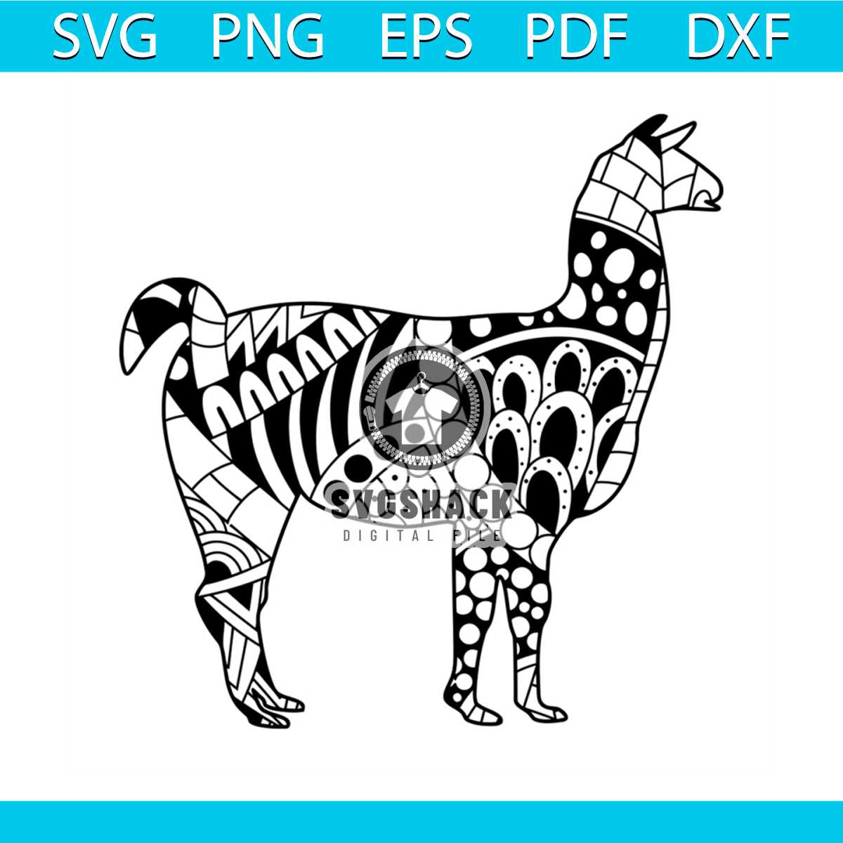 Llama Doodle Mandala Llama Doodle Pattern Animal Svg | Inspire Uplift