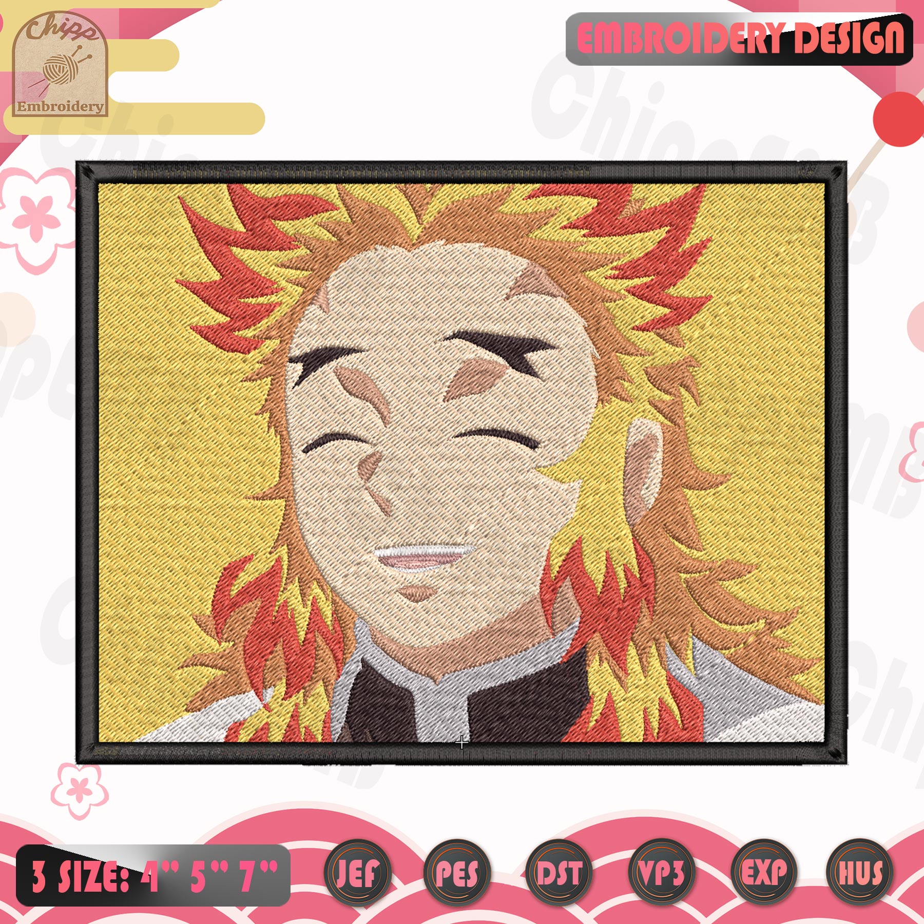 Demon Slayer Embroidery Design, Anime Embroidery Design, Mac | Inspire ...