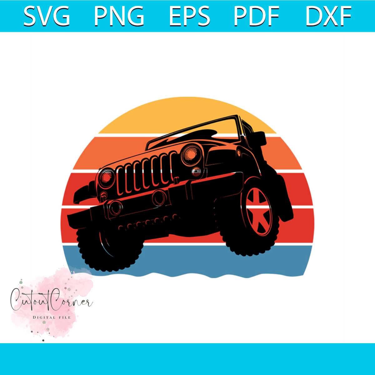 Retro Vintage Jeep On The Road Svg, Vehicle Svg - Inspire Uplift