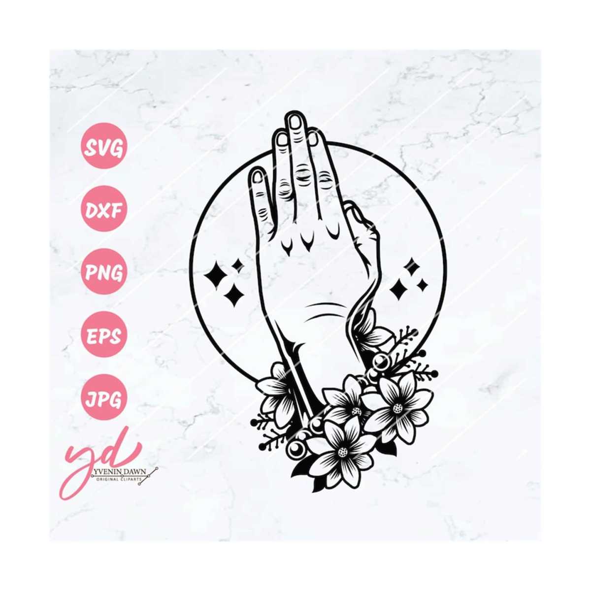 Praying Hands Svg | Prayer Svg | Floral Praying Hands Svg | | Inspire ...
