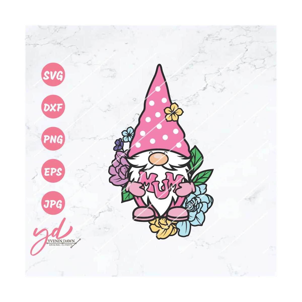 Mum Svg Png | Spring Gnome Svg | Floral Gnome Svg | Spring S | Inspire ...