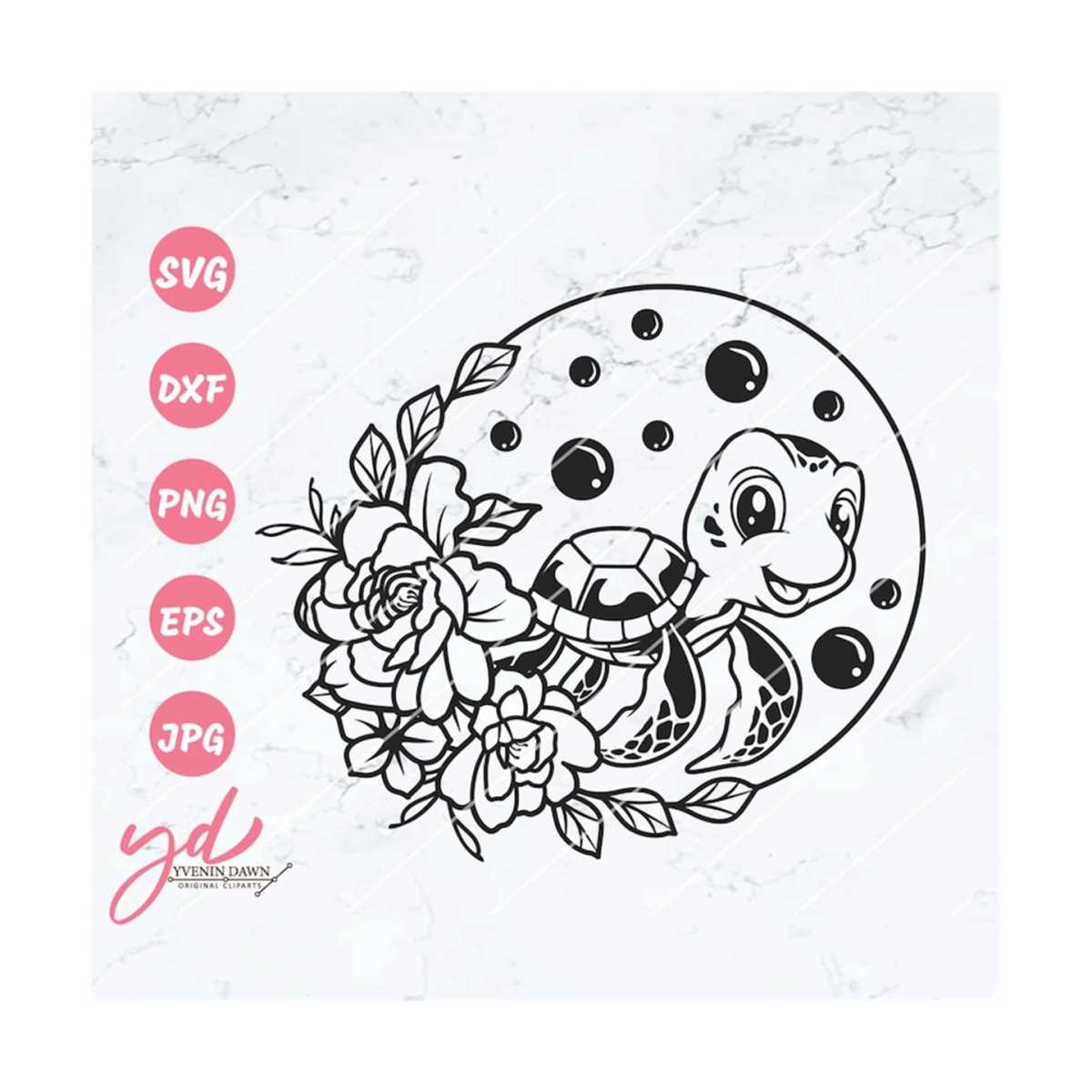 Cute Floral Turtle Svg Png | Floral Turtle Svg | Turtle Svg | Inspire ...