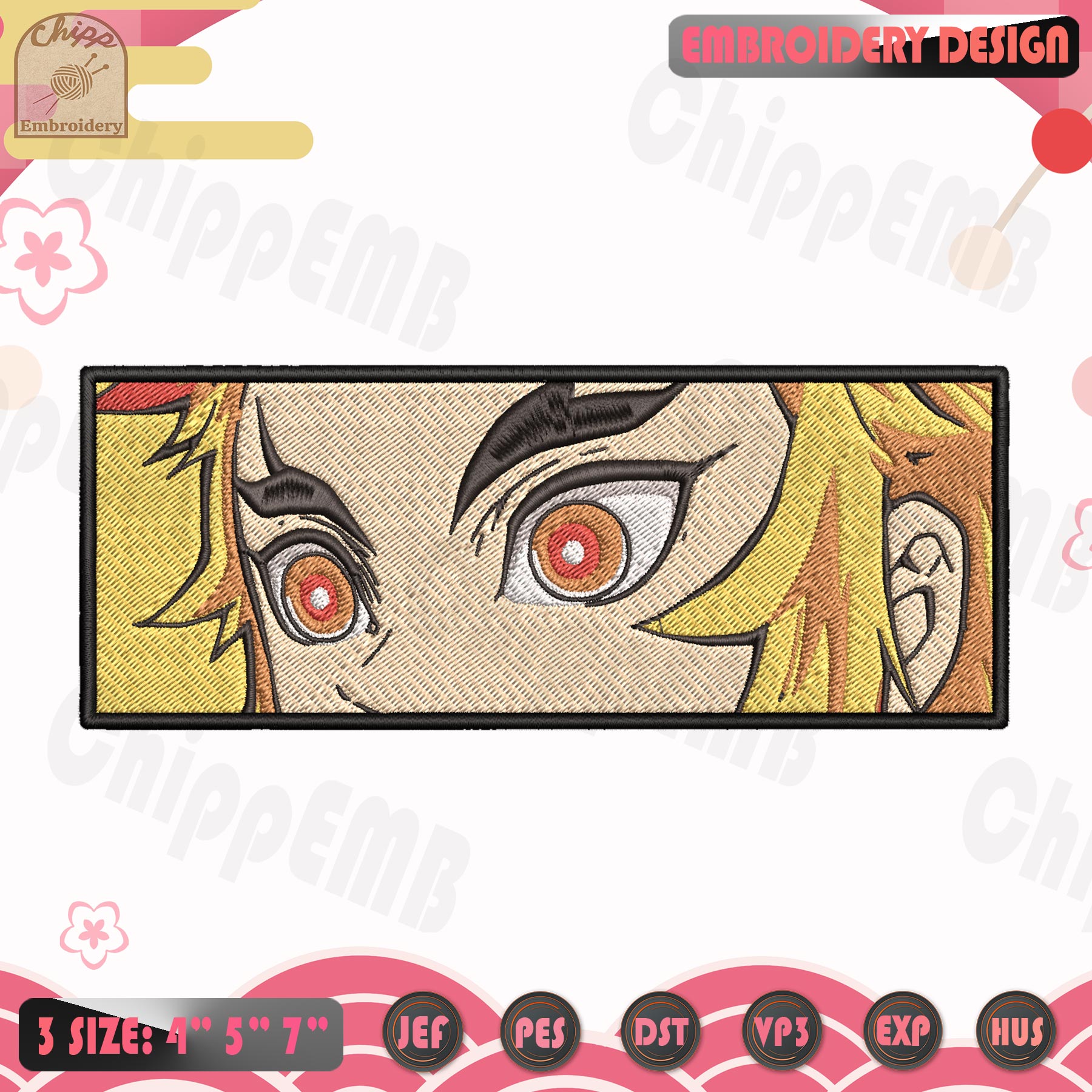 Demon Slayer Embroidery Design, Anime Embroidery Design, Mac | Inspire ...