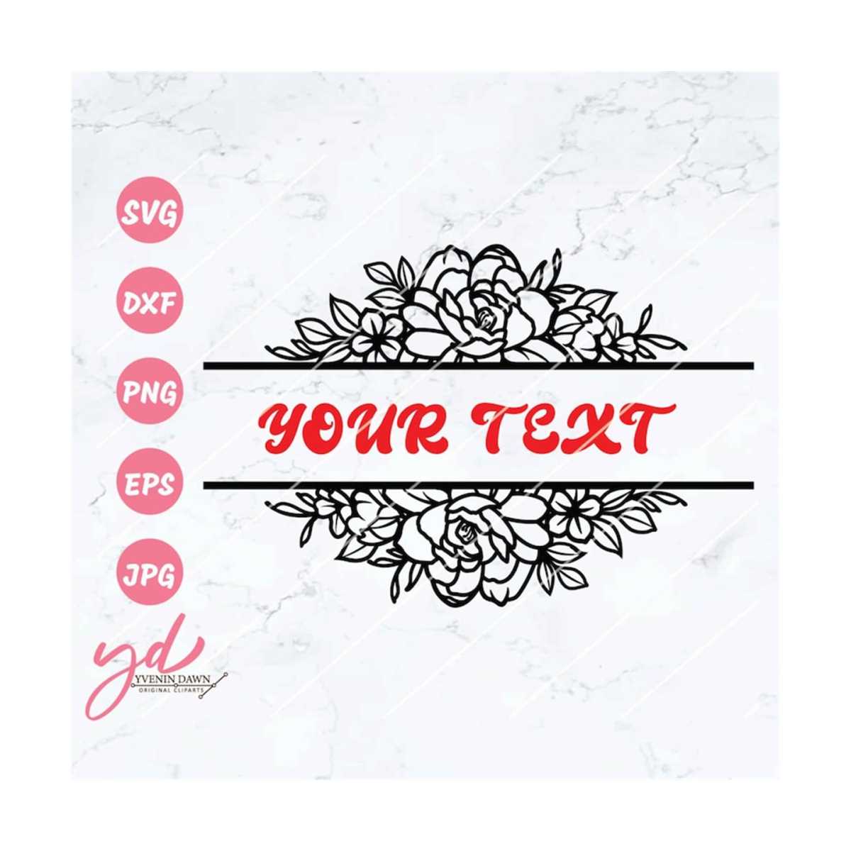 Split Monogram Svg | Floral Monogram Svg | Flowers Floral Wr - Inspire ...
