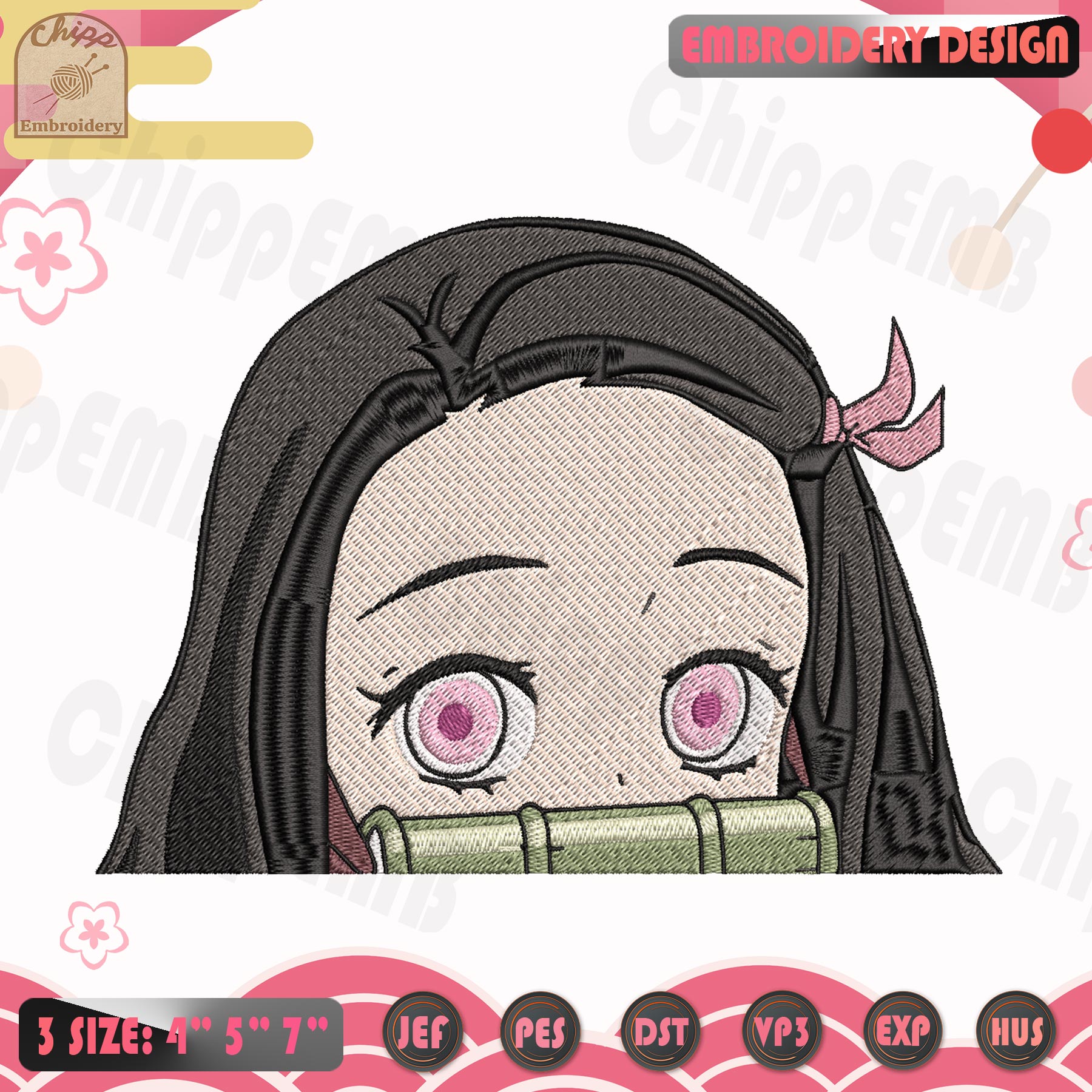 Demon Slayer Embroidery Design, Anime Embroidery Design, Mac - Inspire ...