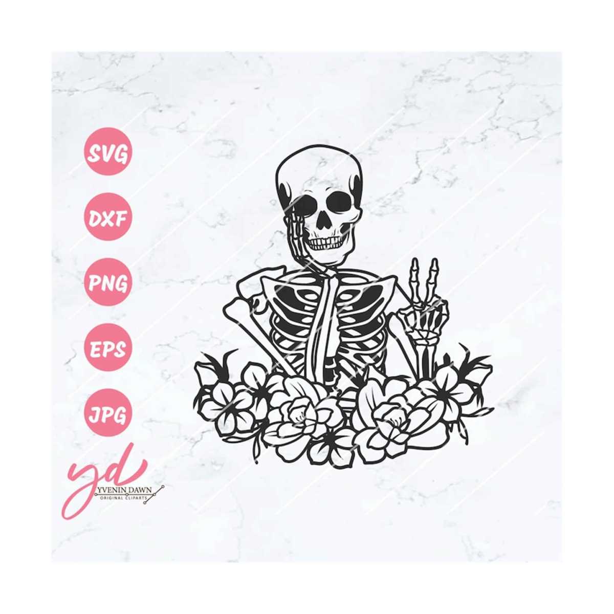 Floral Skeleton Peace Sign Svg Png | Human Skeleton Svg | Pe | Inspire ...