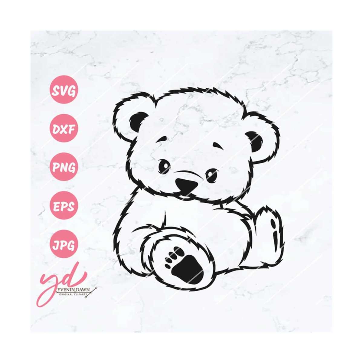Cute Bear Sitting Svg | Cute Bear Svg | Bear Svg | Baby Bear | Inspire ...