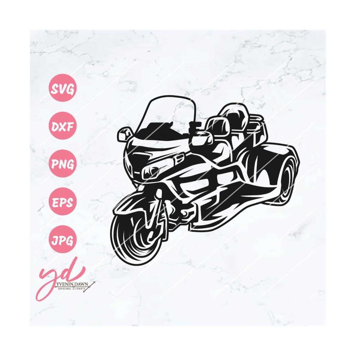 Trike Motorcycle Svg | Trike Motorcycle Png | Motorcycle Svg | Inspire ...