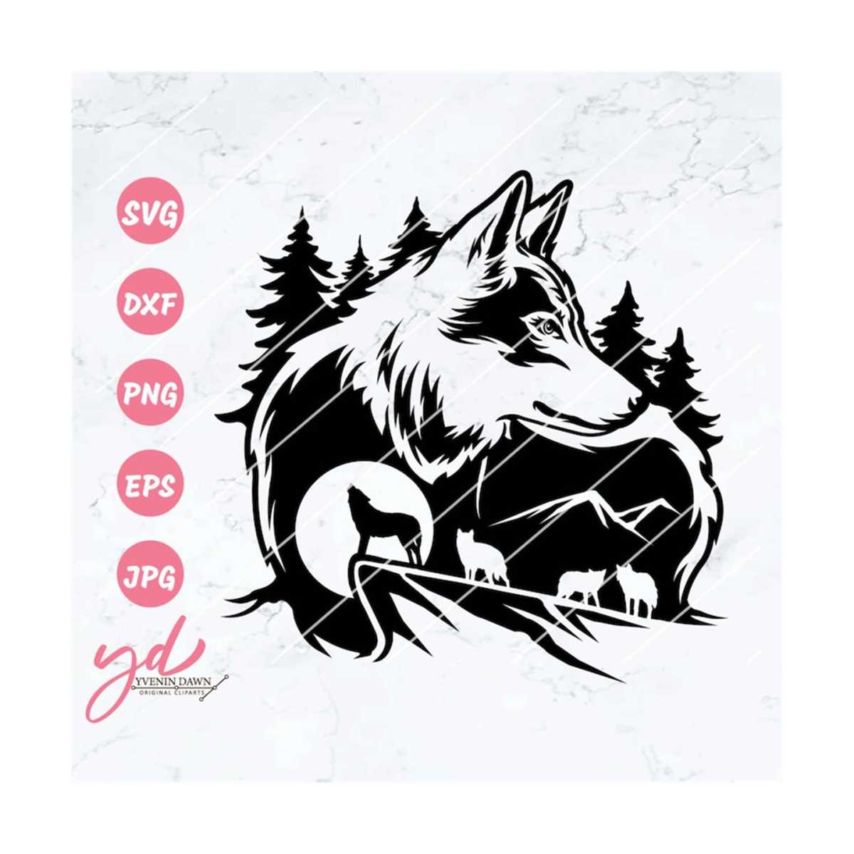 Wolf svg | Howling Wolf SVG File | Wolf Howling to the Moon | Inspire ...