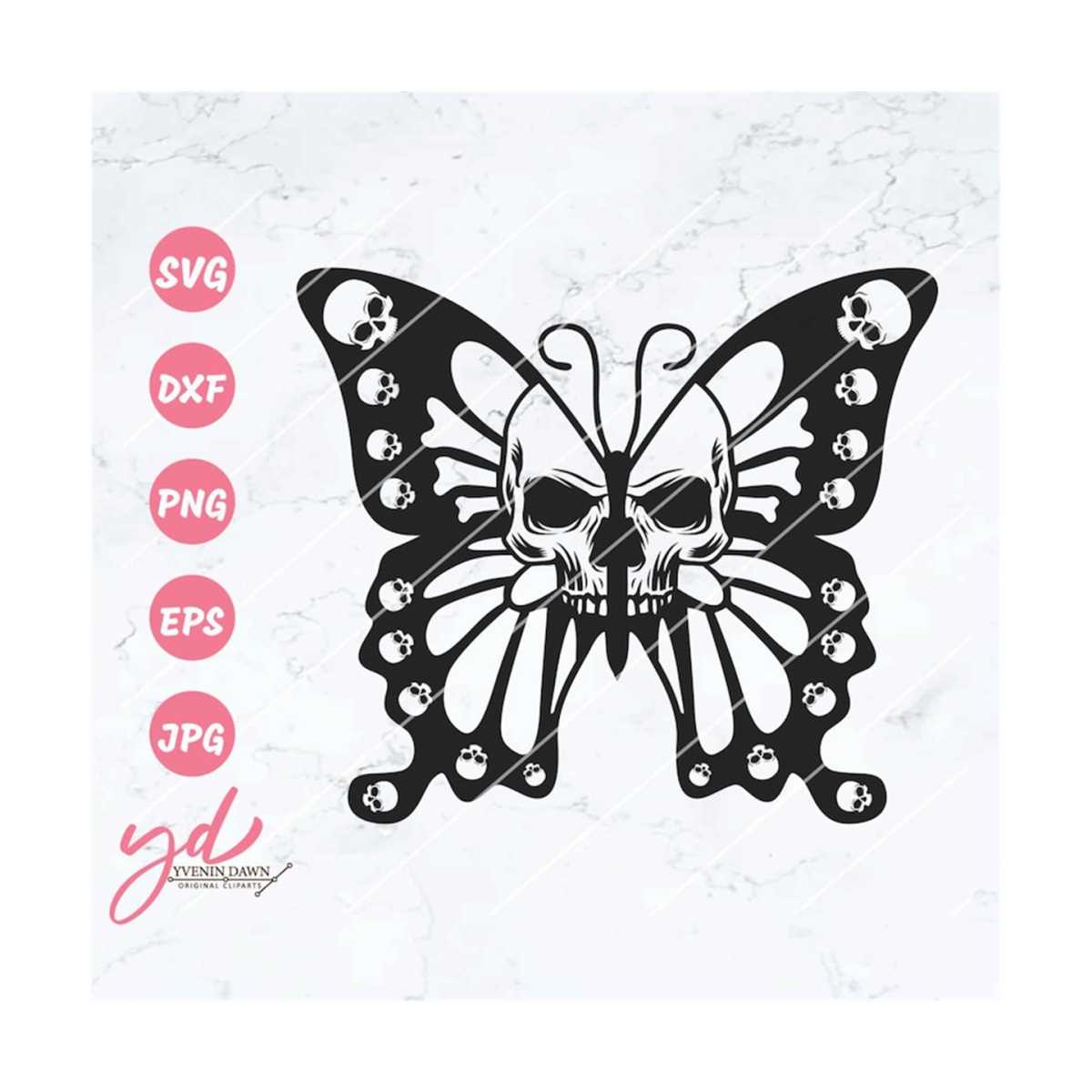 Skull Butterfly Svg | Skeleton Svg | Butterfly Svg | Gothic | Inspire Uplift