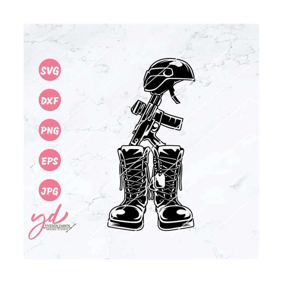 Fallen Soldier Tribute Svg | Army Svg | War Hero Svg | Dog T | Inspire ...