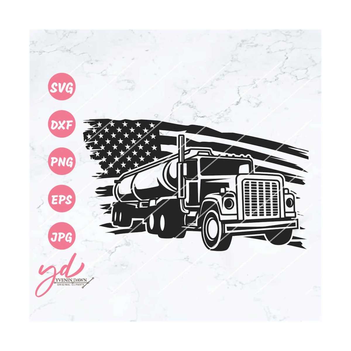 US Oil Tanker Truck Svg Png | Trucker Svg | Tank Truck Svg | | Inspire ...