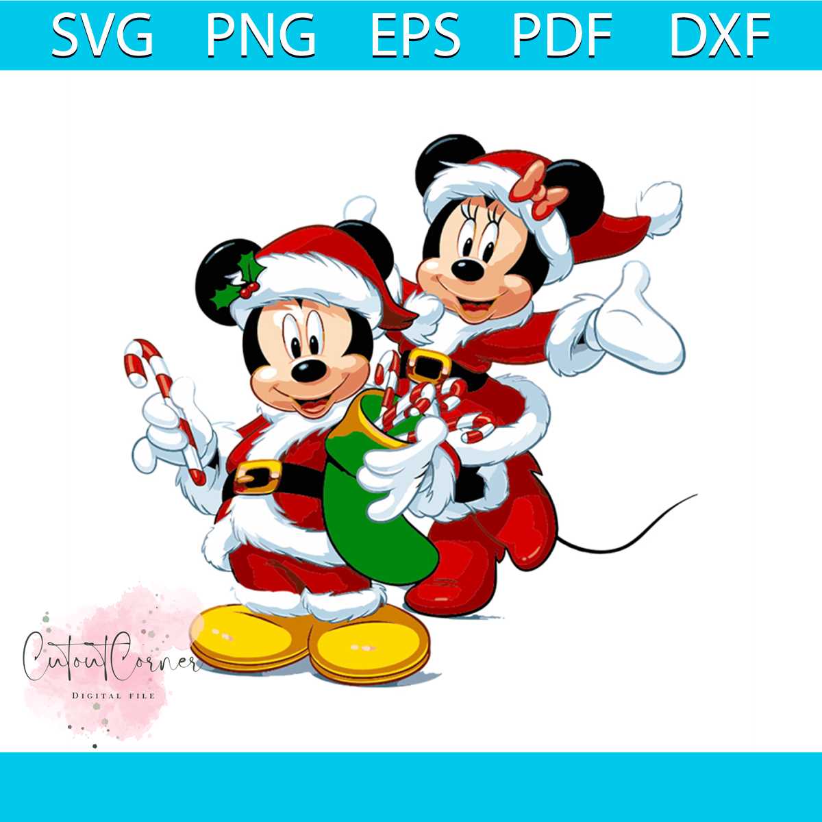 Christmas Mickey And Minnie Svg Disney Svg Mickey Svg Minni Inspire