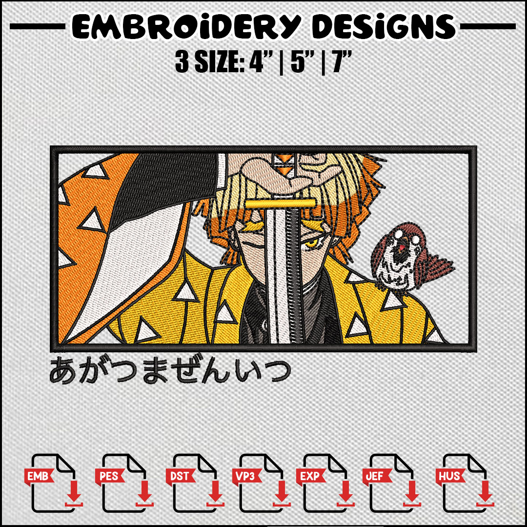 Zenitsu sleep embroidery design, Demon slayer embroidery,Ani - Inspire ...