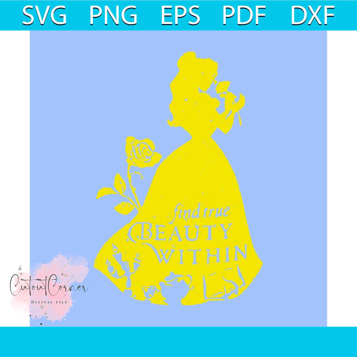 Beauty and Beast svg, Disney svg, Disney Princess Svg, Princ | Inspire ...