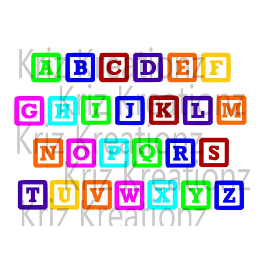 Alphabet Building Block SVG Cut File includes 2 files one wi - Inspire ...