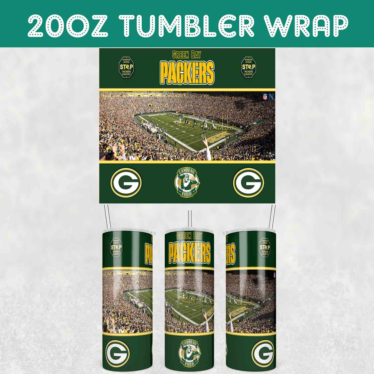 Packers Stadiums Tumbler Wrap, Green Bay Packers Stadiums Tu | Inspire ...