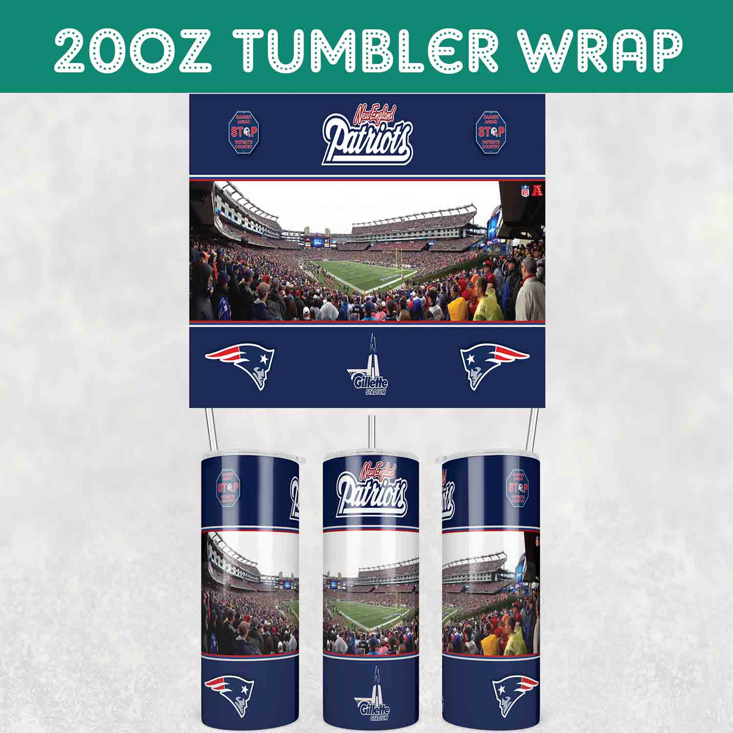 Patriots Stadiums Tumbler Wrap, New England Patriots Stadium - Inspire ...