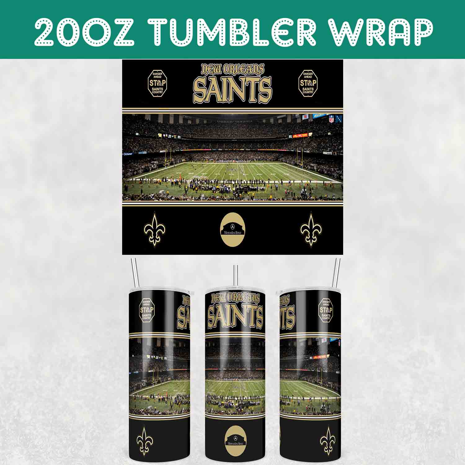 Saints Stadiums Tumbler Wrap, New Orleans Saints Stadiums Tu | Inspire ...