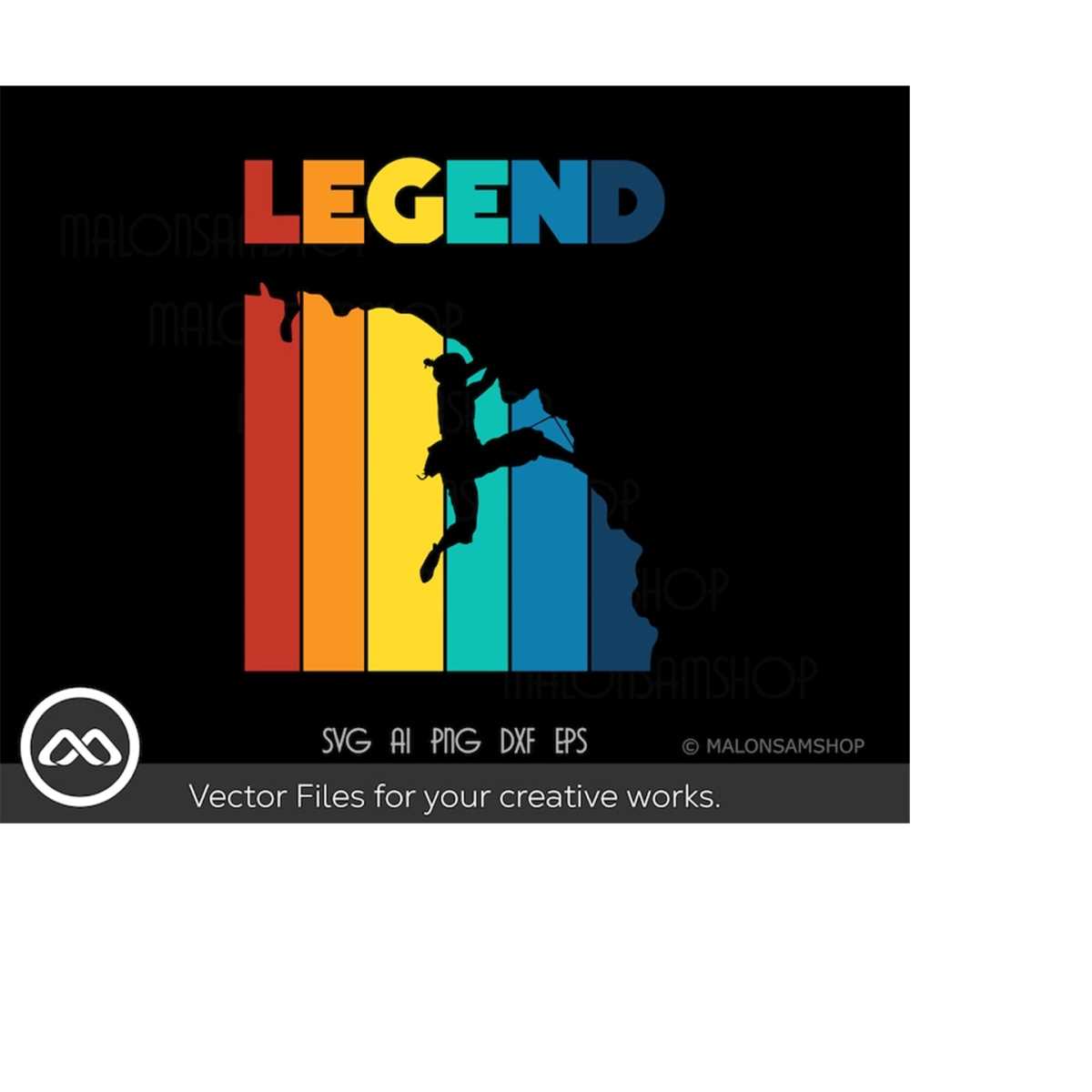 Retro Rock Climbing SVG Legend Girl - climbing svg, hiking s | Inspire ...