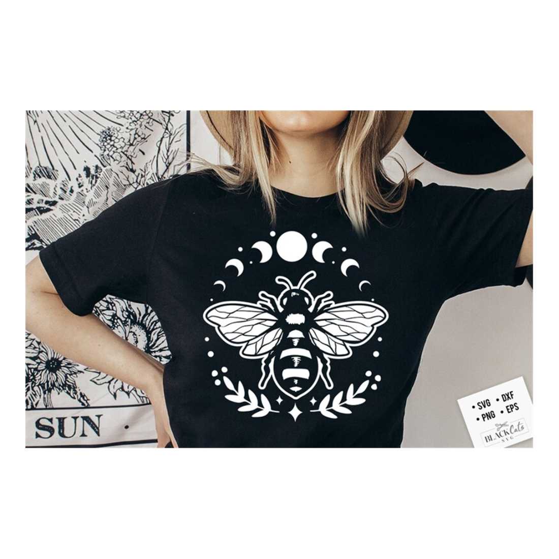 Bee and moon SVG, Magic illustration svg, Witchcraft svg, Bo | Inspire ...